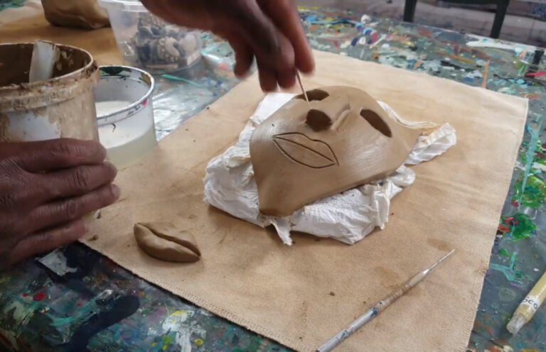 How to use air-dry clay and create an authentic African Mask with 4 ...