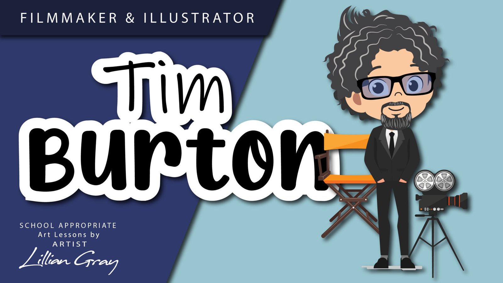 Tim Burton Inspired self-portrait in 9 steps - Lillian Gray - Art School