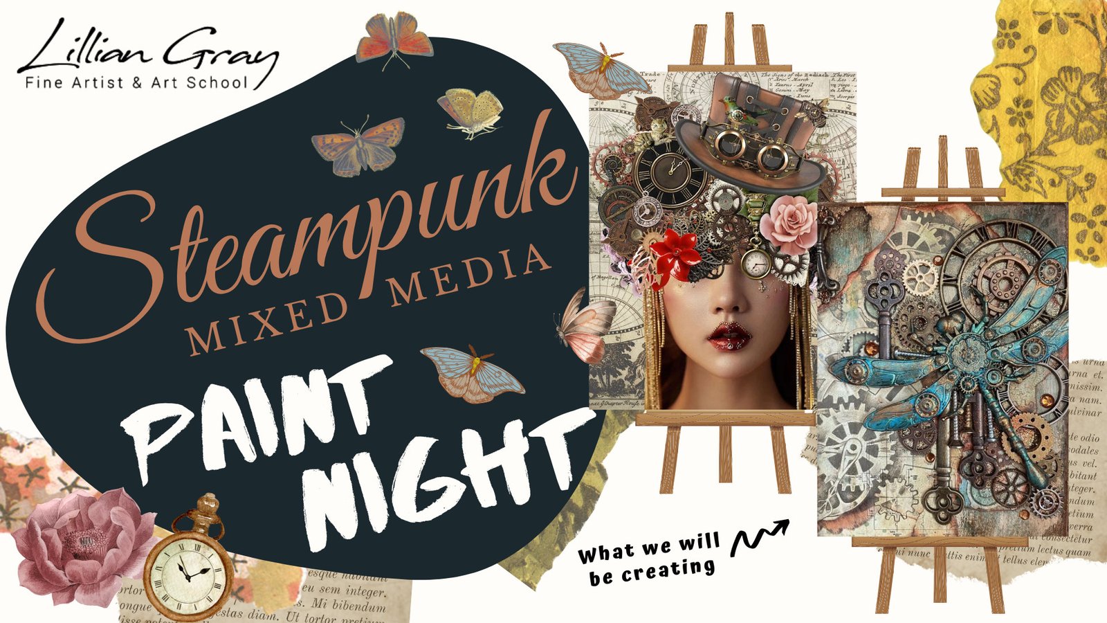 Steampunk Mixed Media Paint Night